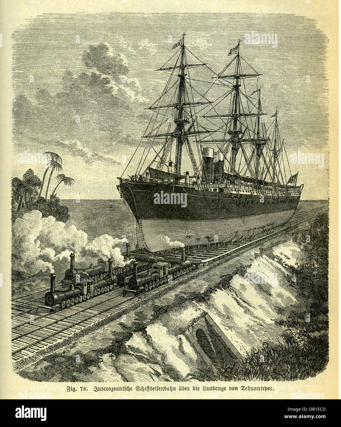 transport / transportation,railway,Inter-Oceanic ship train across the ...