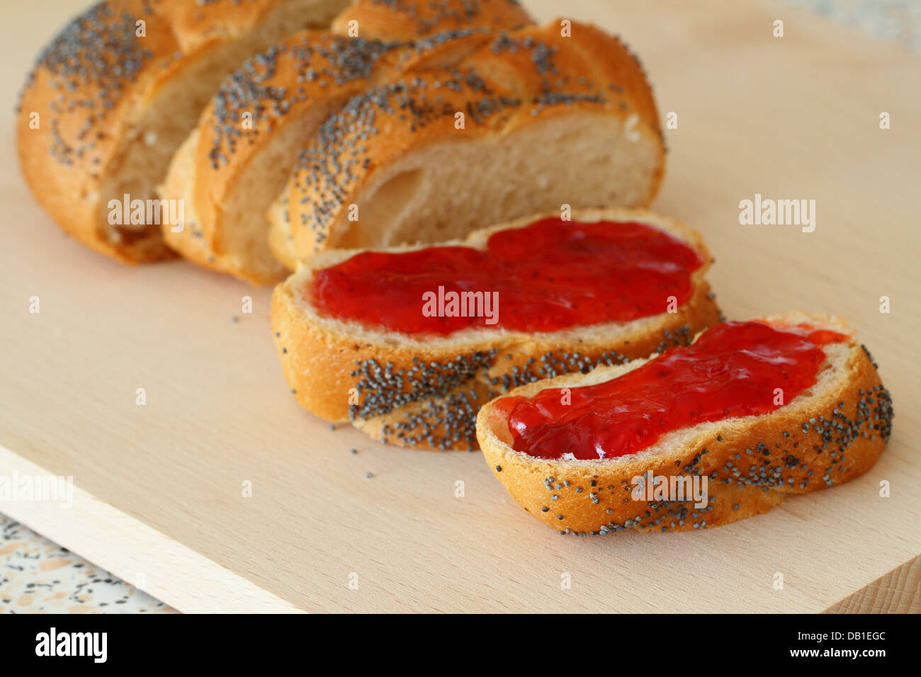 Bread tasty strawberry jam hi-res stock photography and images - Alamy