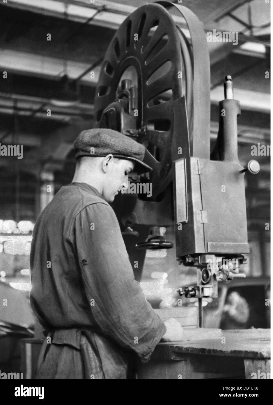 industry, workers, working at the band saw, Germany, 1930s, Additional ...