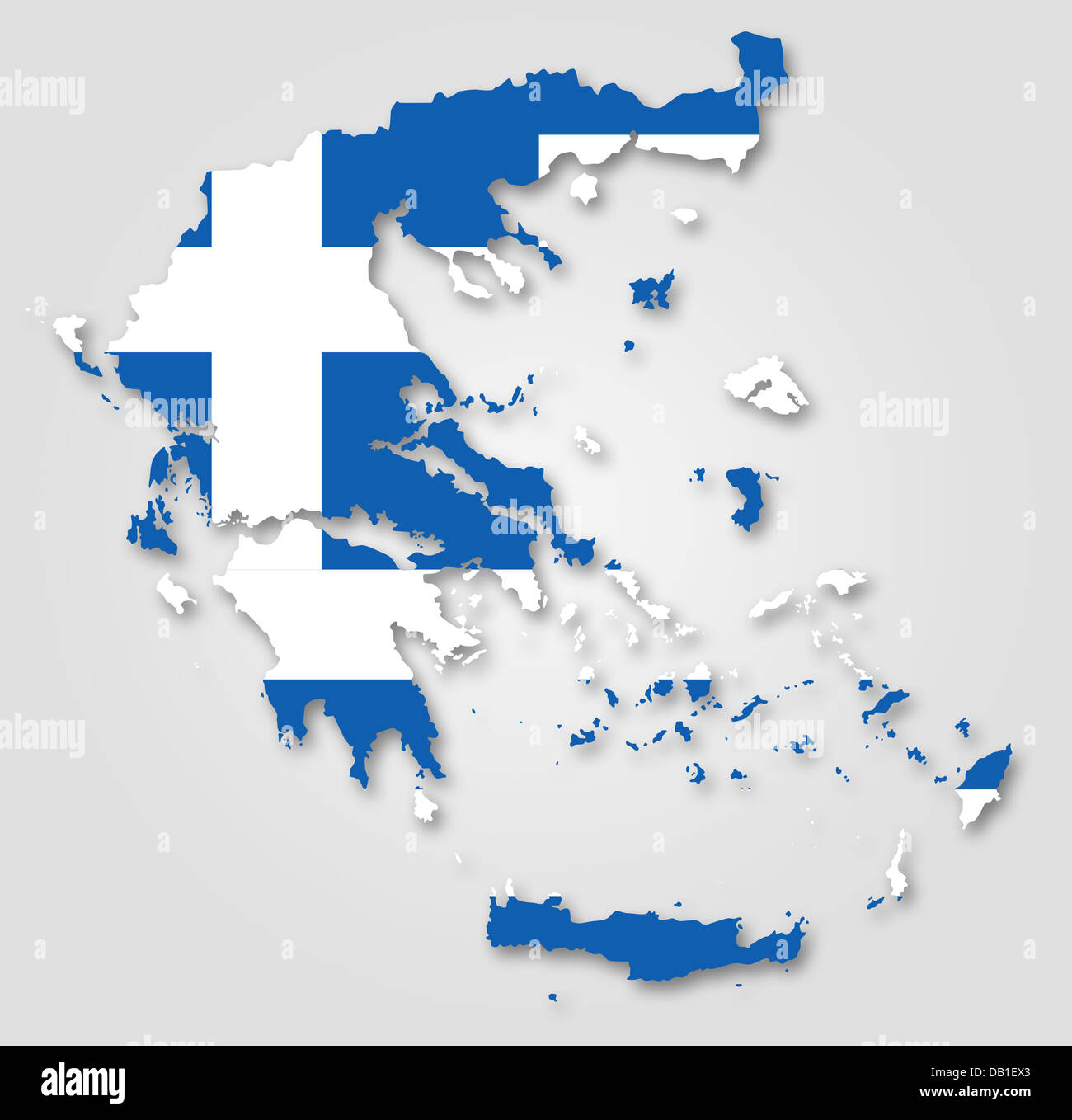 Greece flag map hi-res stock photography and images - Alamy