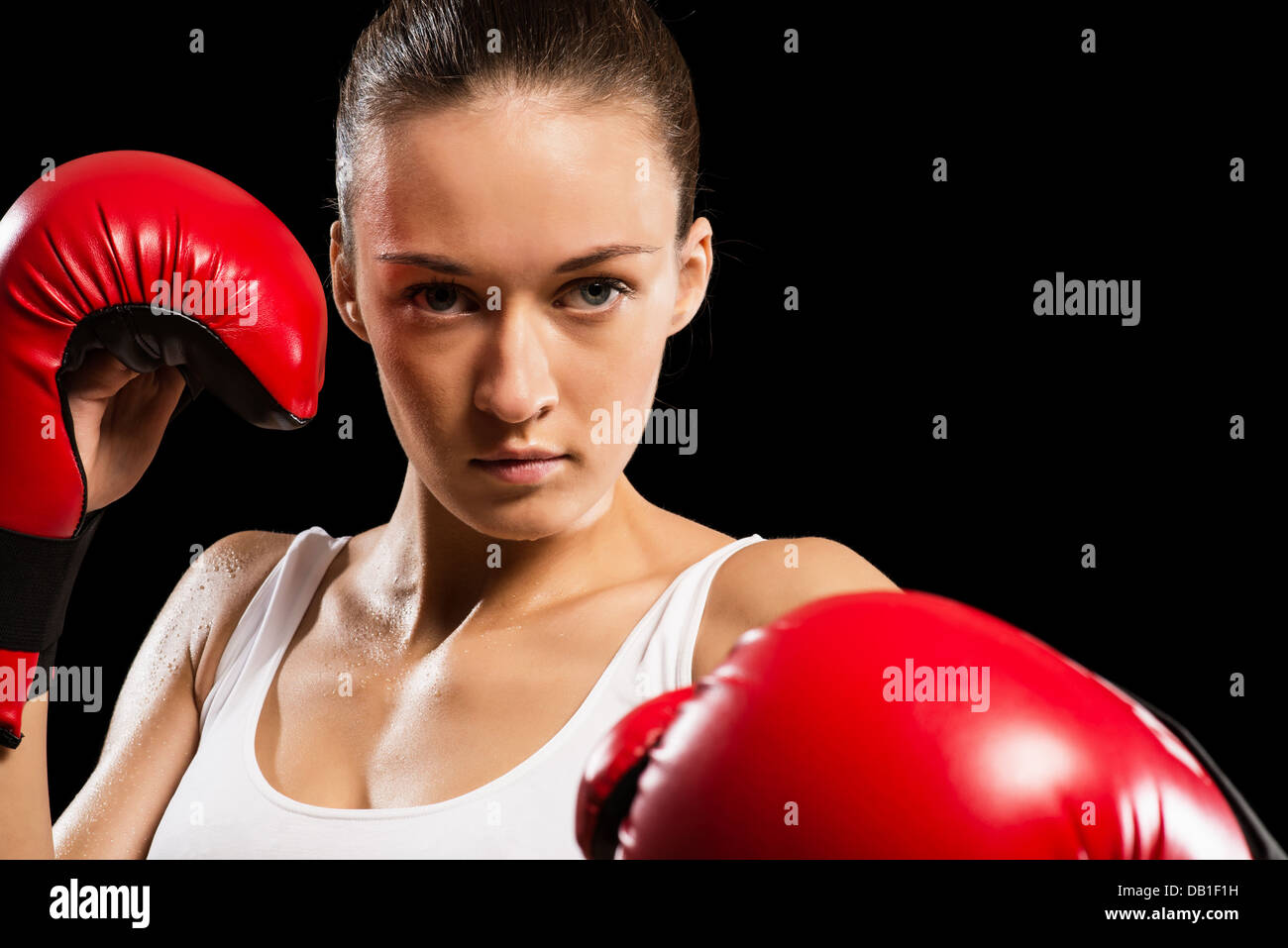 portrait of a woman boxer Stock Photo - Alamy