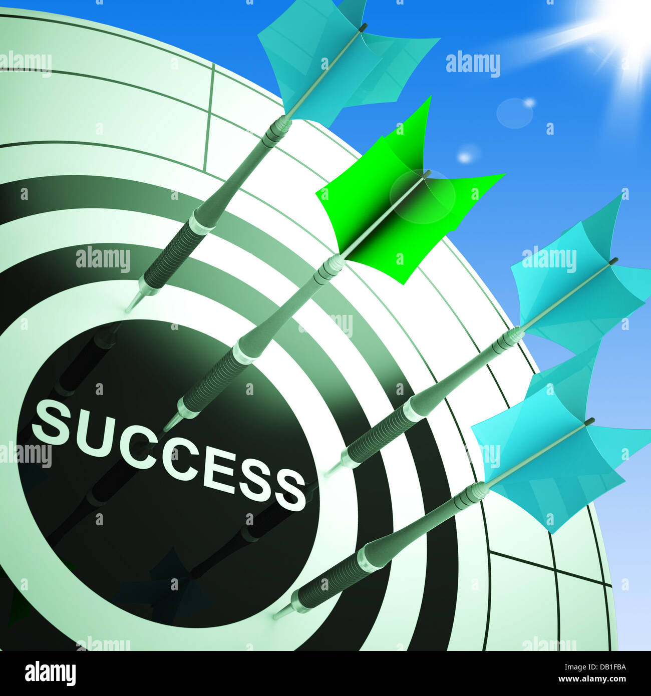 Success On Dartboard Showing Accomplished Progress Stock Photo - Alamy