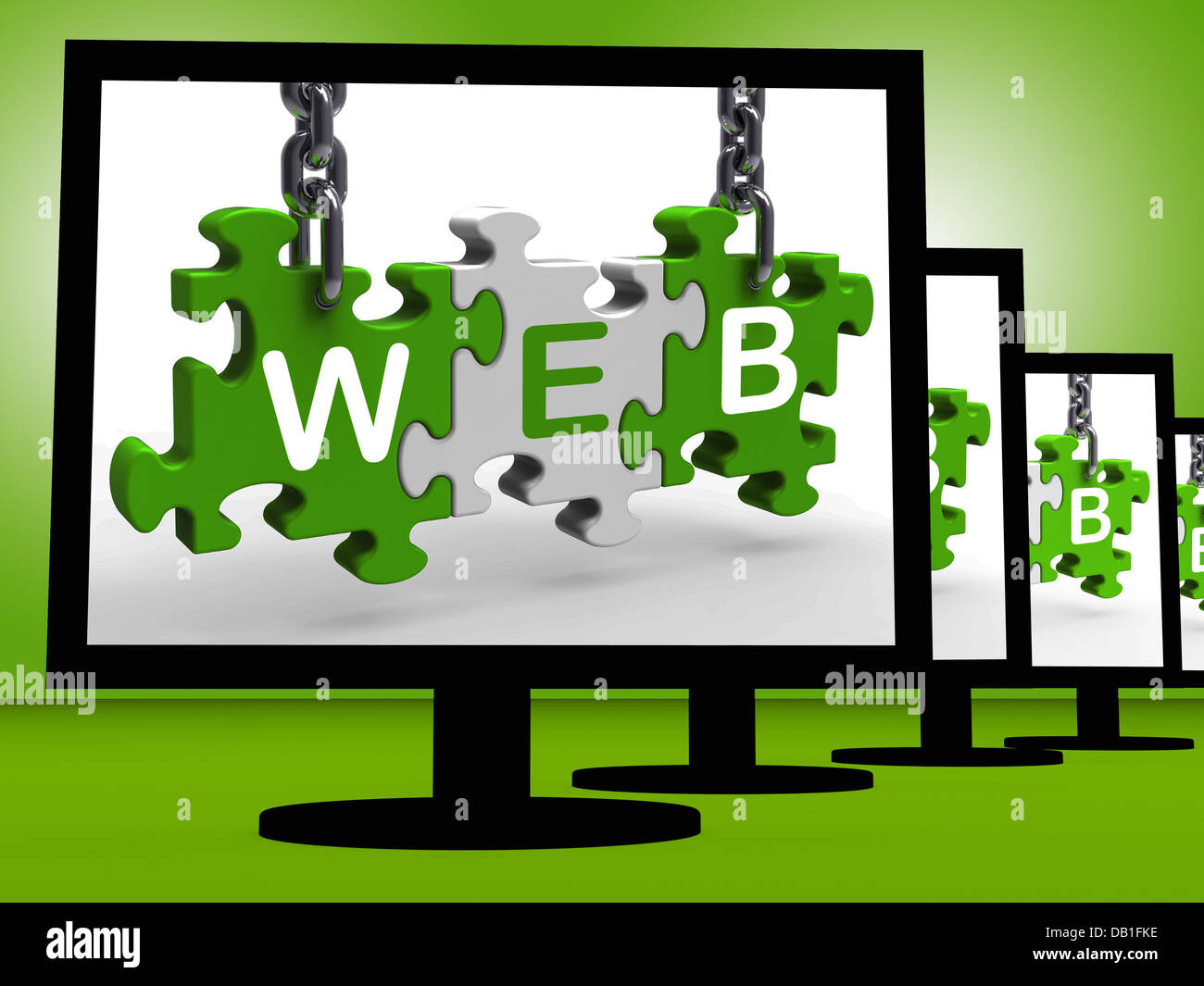 Web On Monitors Shows Website Information Stock Photo - Alamy