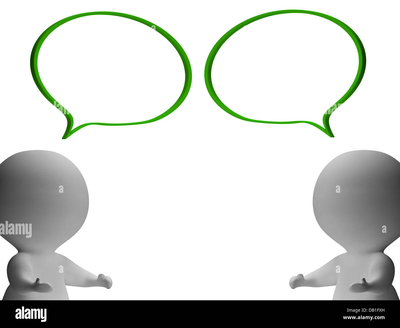 Speech Bubbles And 3d Characters Showing Discussion And Gossip Stock ...