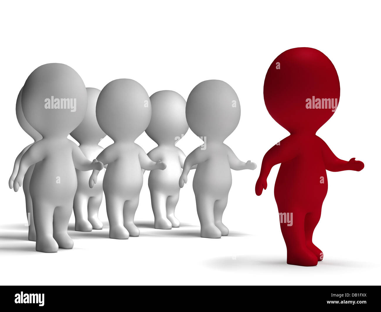 Leading 3d Characters Shows Command And Leadership Stock Photo - Alamy
