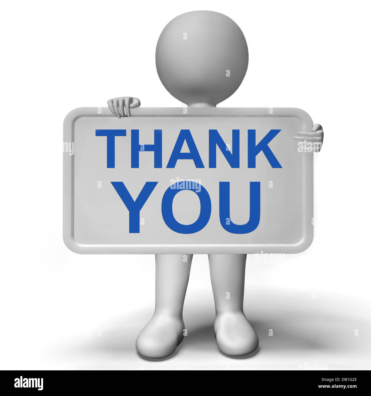 Thank You Sign Showing Thanks And Gratefulness Stock Photo - Alamy