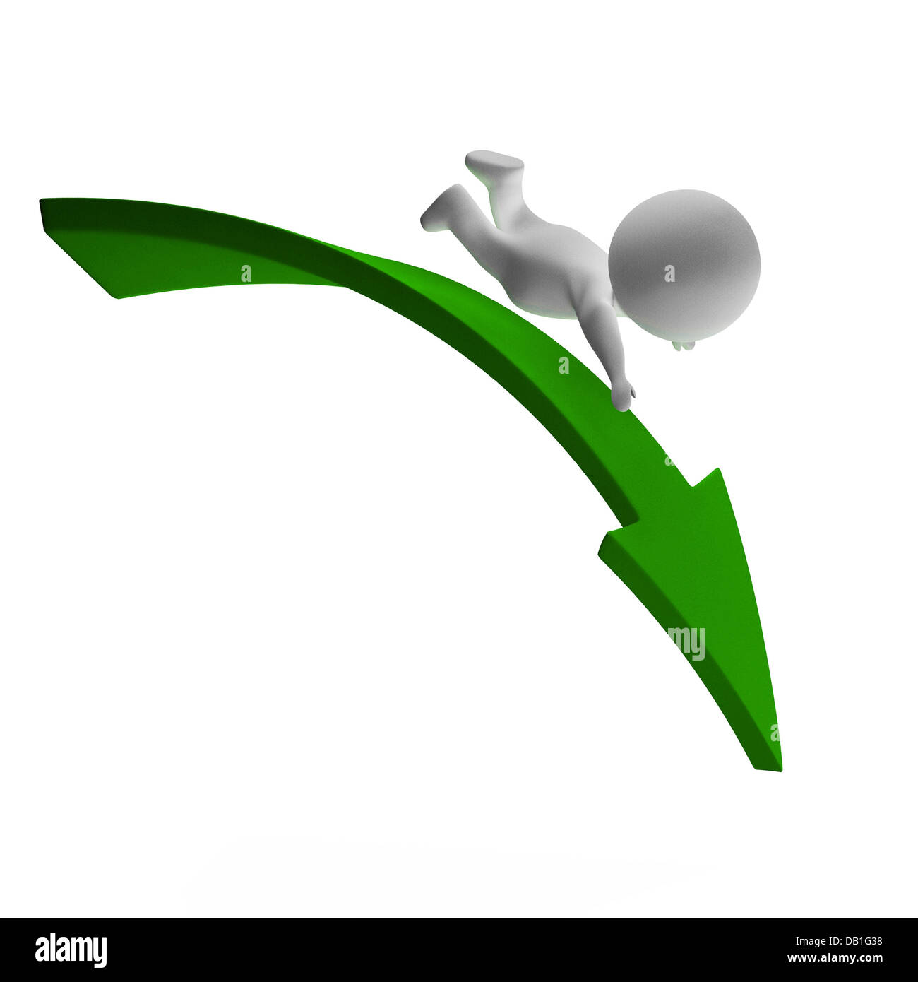 Falling 3d Character Displays Danger And Ruin Stock Photo - Alamy