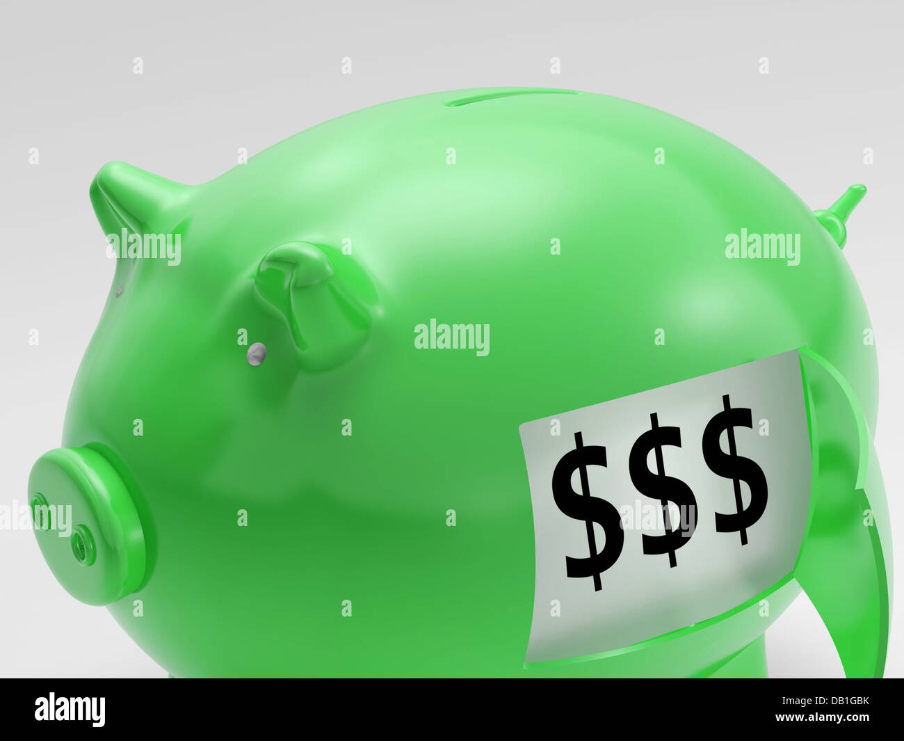 Dollars In Piggy Shows Wealth And Success Stock Photo - Alamy