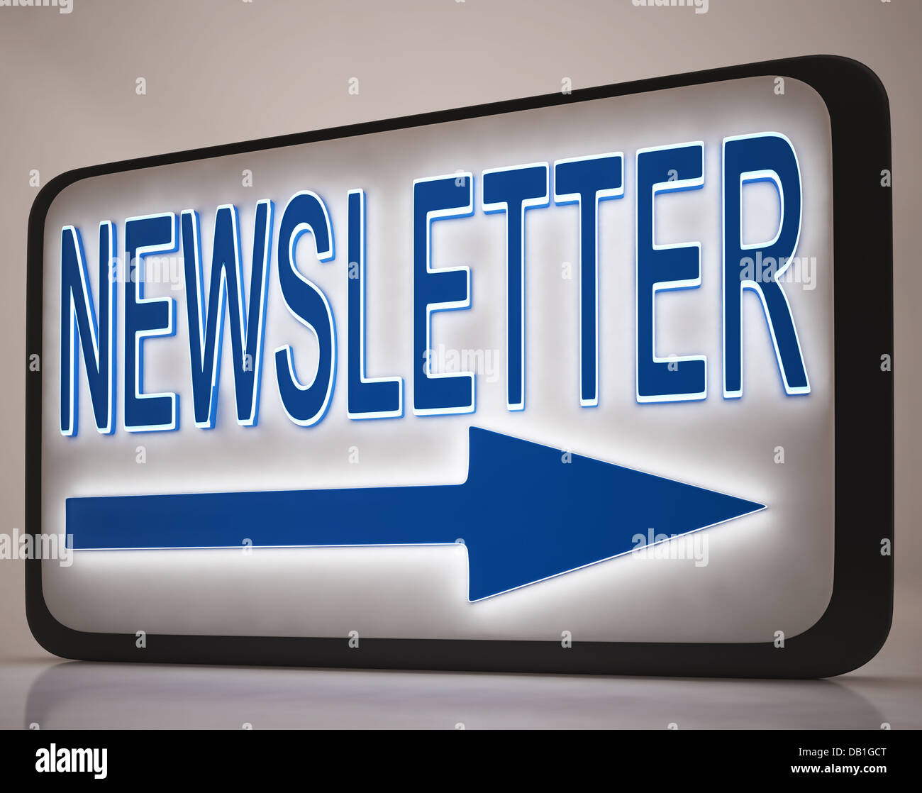 Newsletter Sign Showing News Mails Stock Photo - Alamy