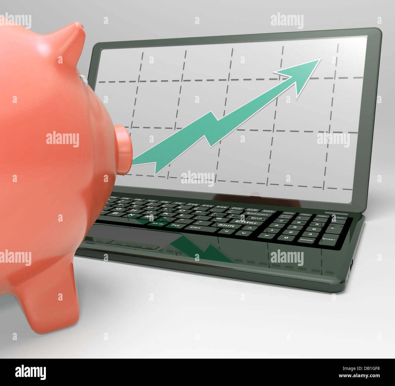 Graph On Screen Shows Turnover And Progress Stock Photo - Alamy