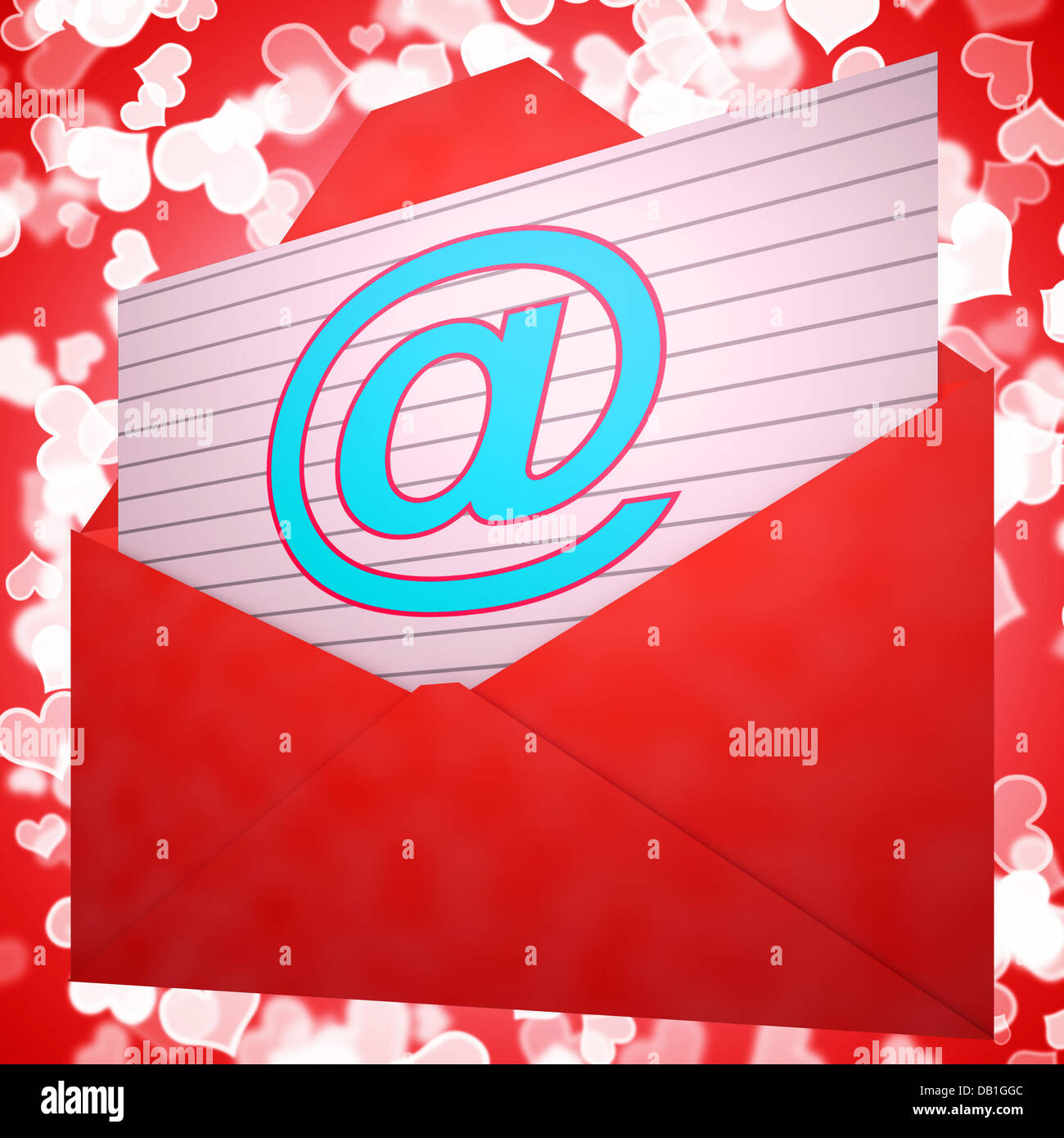 At Envelope Shows Email Message And Correspondence Stock Photo - Alamy