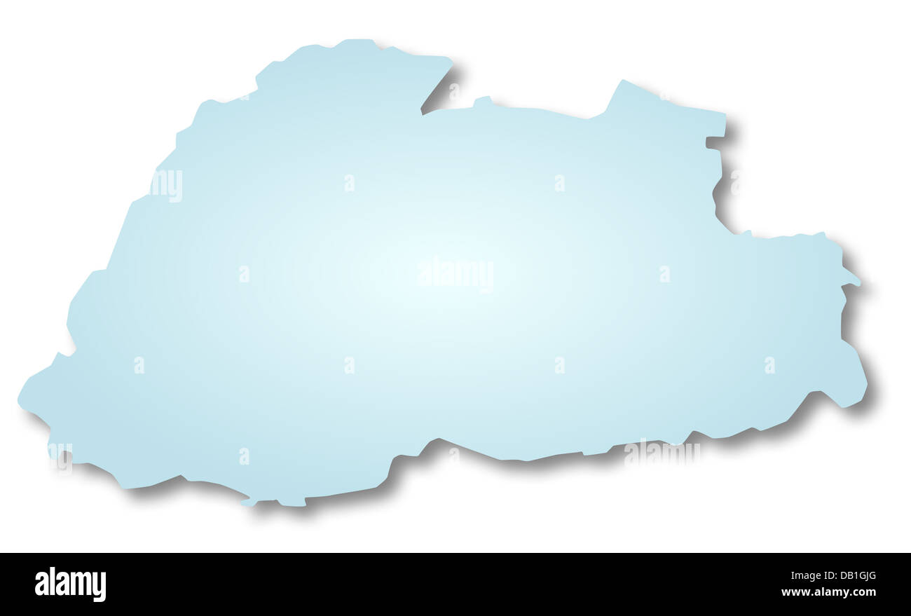 Map of Bhutan Stock Photo - Alamy
