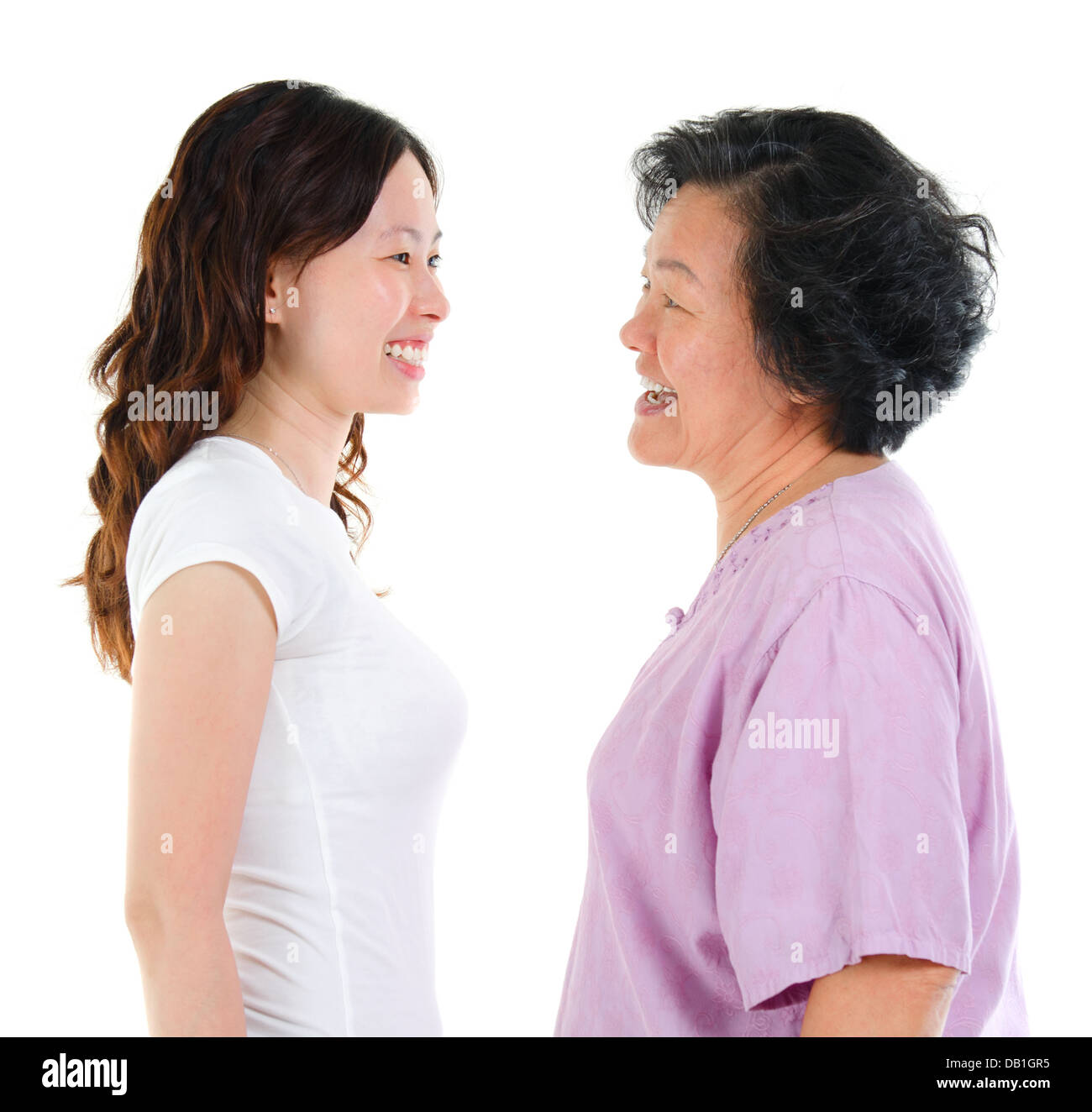 Old woman side profile white background hi-res stock photography and ...