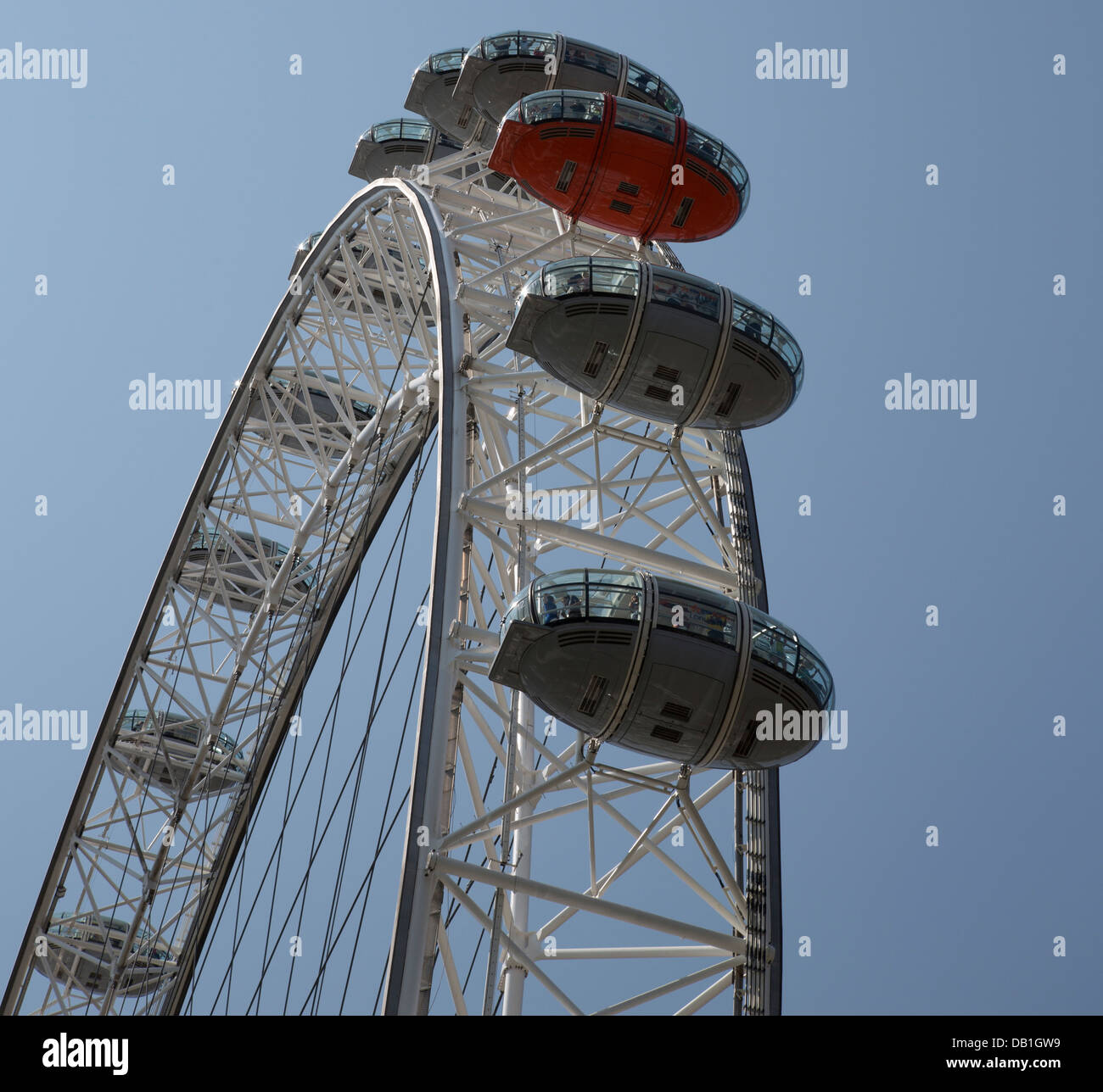 The London eye with one red pod Stock Photo - Alamy