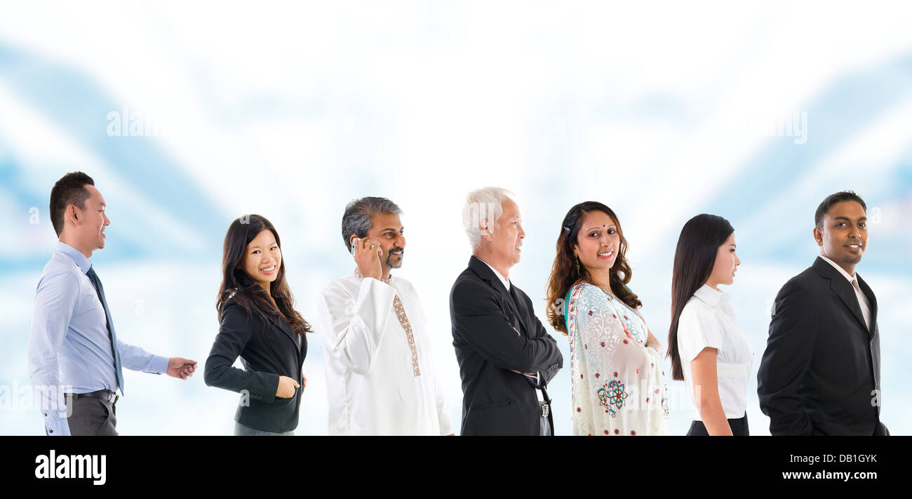 Group of Multiracial Asian people lined up Stock Photo - Alamy