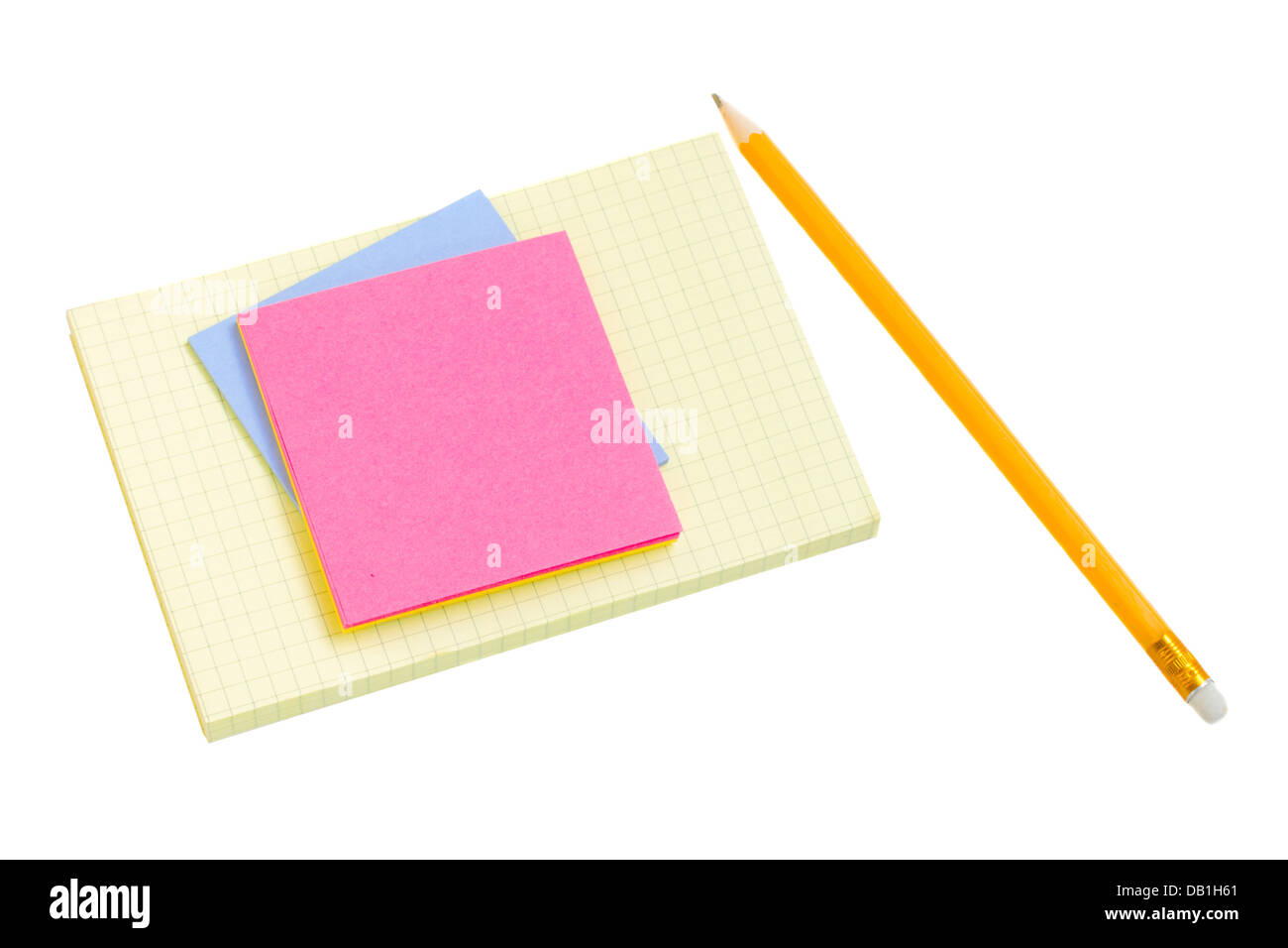 pile of notes with pencil Stock Photo - Alamy