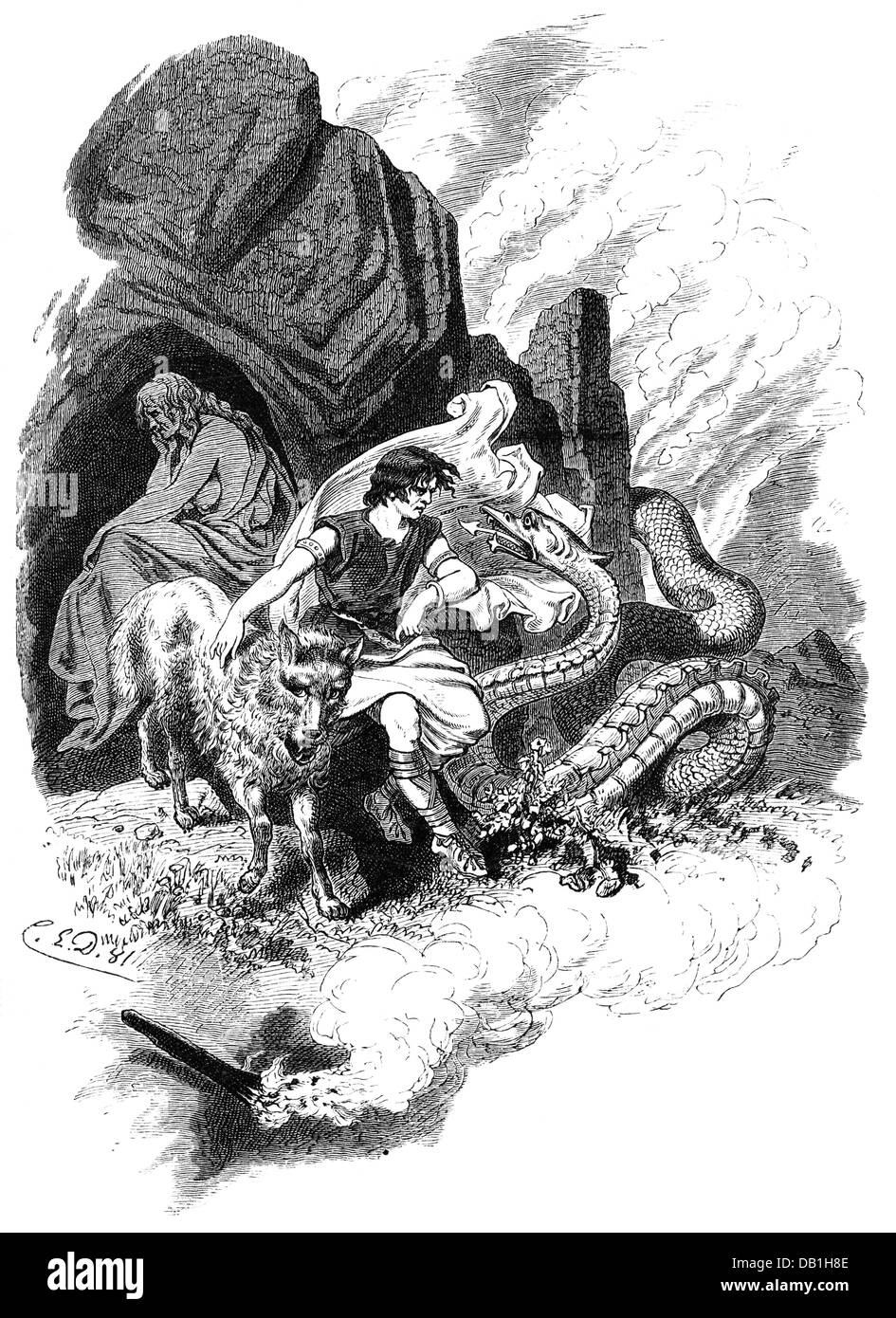 Midgard serpent Black and White Stock Photos & Images - Alamy