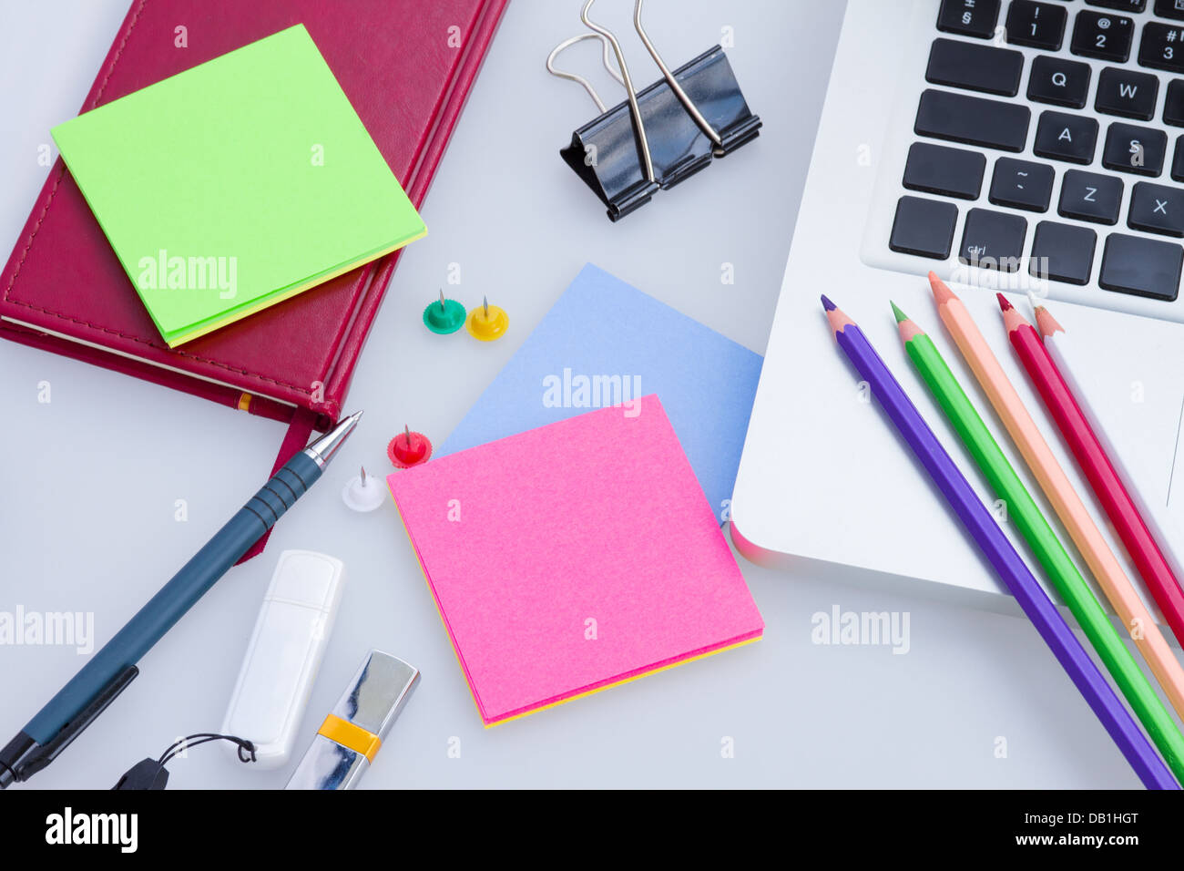 Set of office supply Stock Photo - Alamy