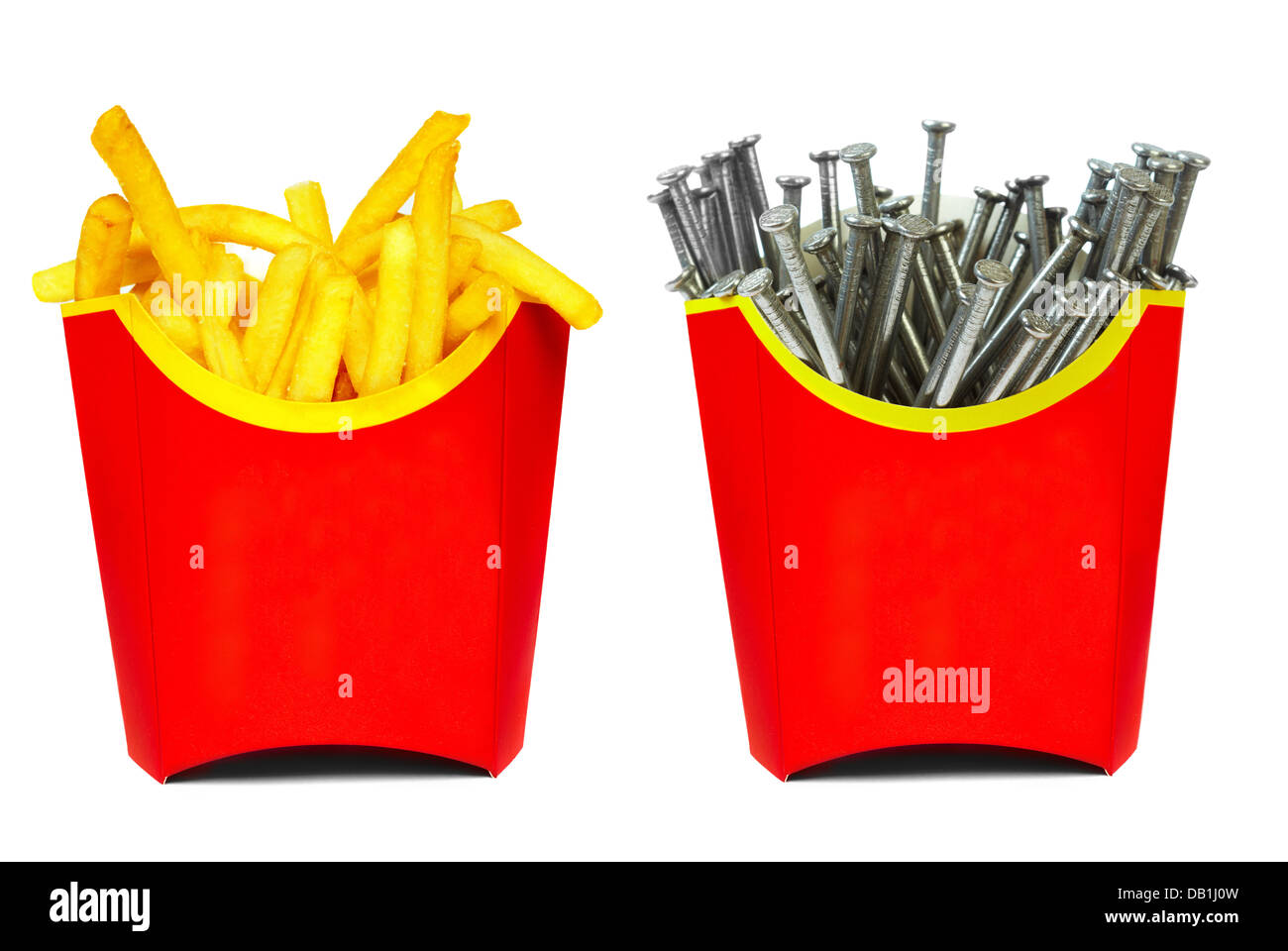 French fries in a red box Stock Photo - Alamy