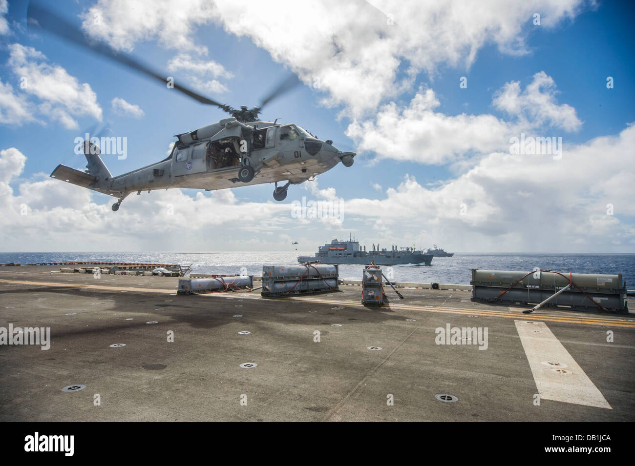 An SH-60S Sea Hawk assigned to the Island Knights of Helicopter Sea ...