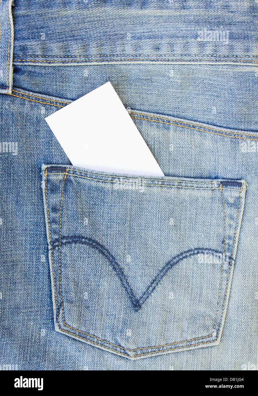 blue jeans pocket with greeting card Stock Photo - Alamy