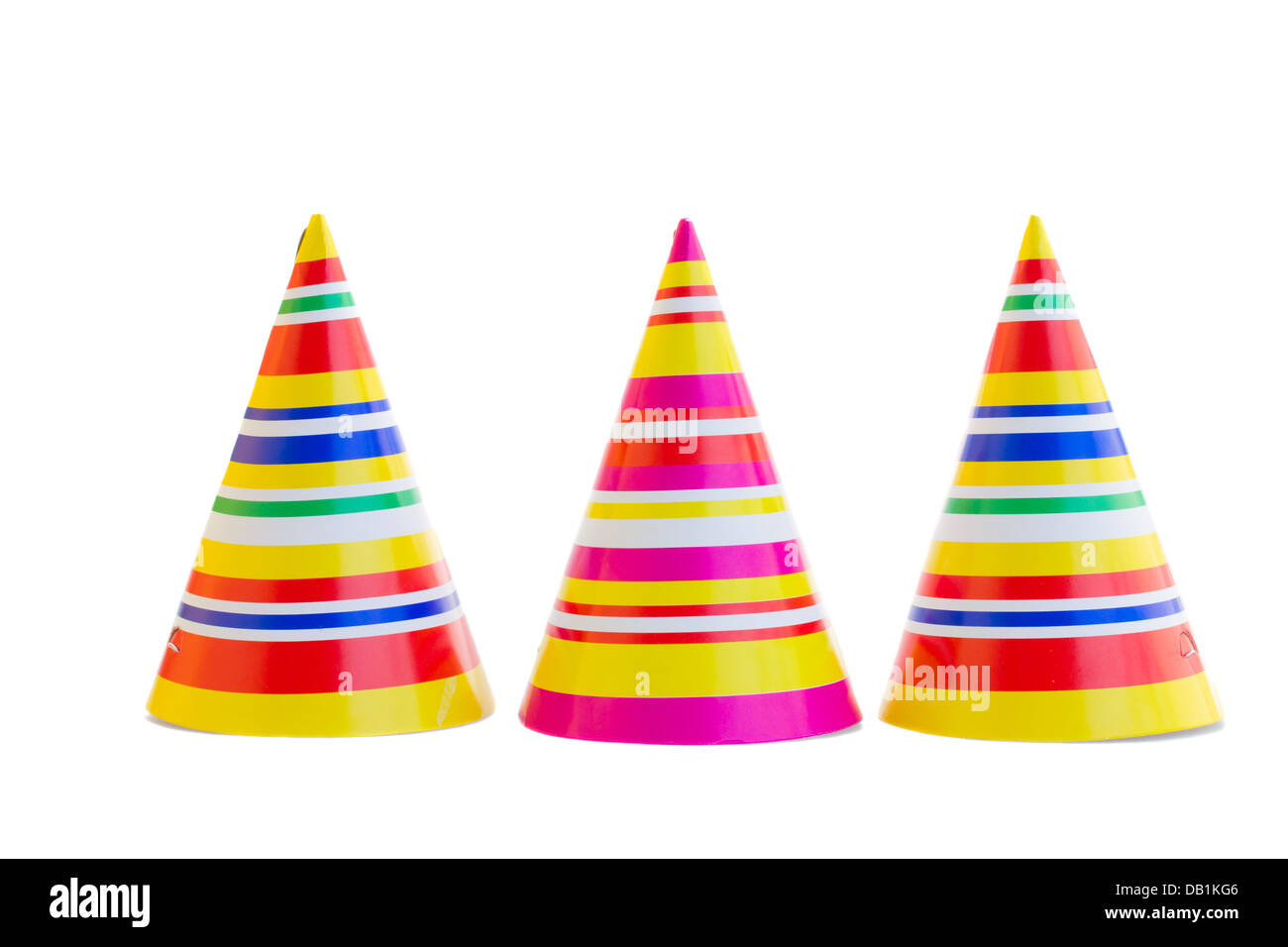 three hats for birthday party Stock Photo - Alamy