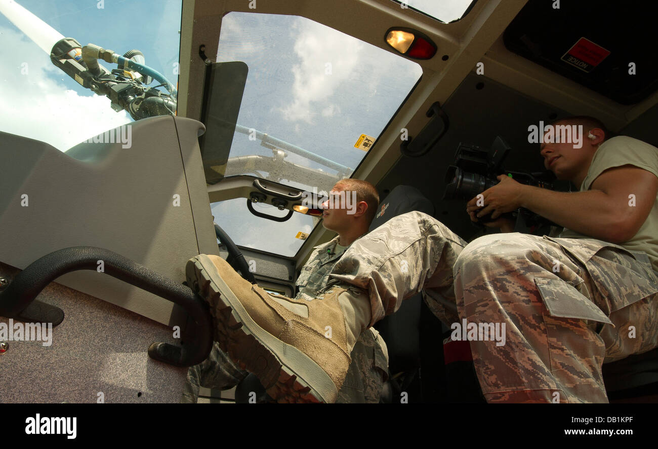 U.S. Air Force Reservist Senior Airman Zach Miller, a firefighter from ...