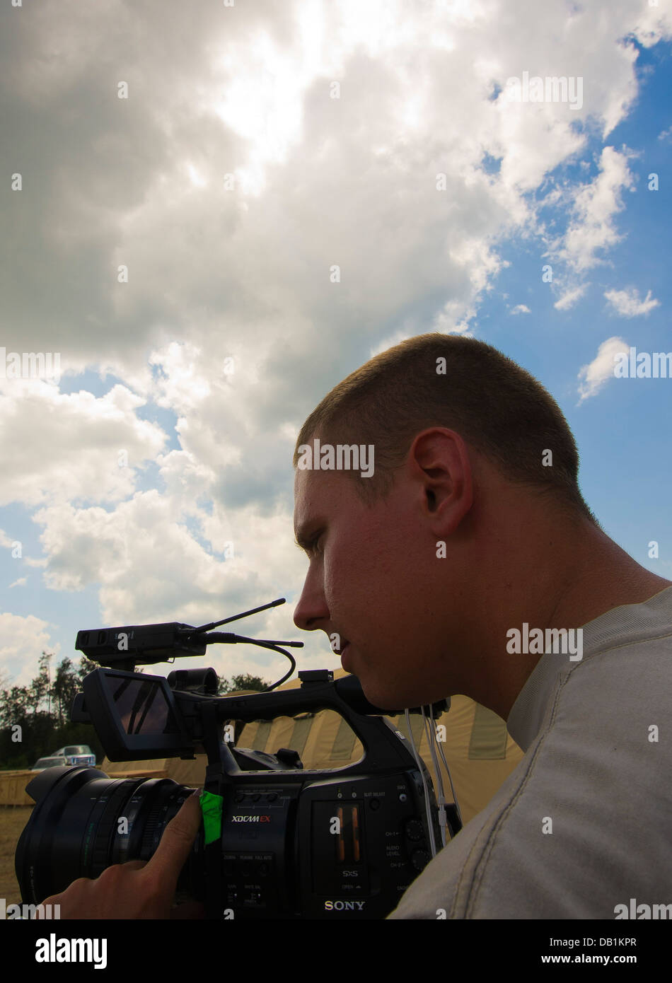 U.S. Air Force Reservist Senior Airman Wake Garrett, a broadcaster from ...
