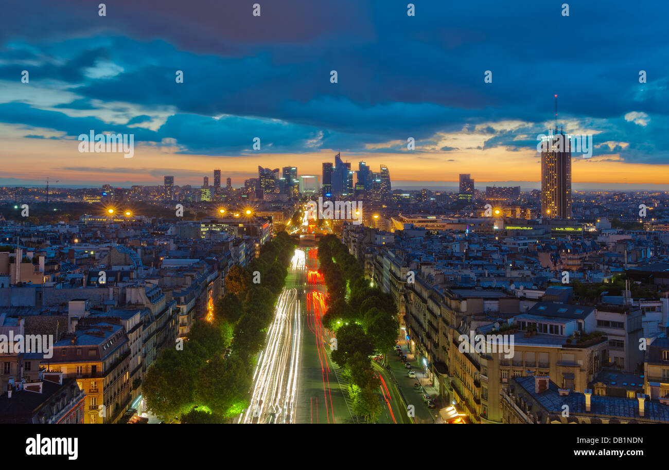 Panorama of Paris at sunset Stock Photo - Alamy