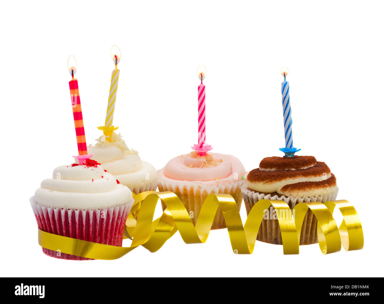 Birthday cupcakes candles happy birthday hi-res stock photography and ...