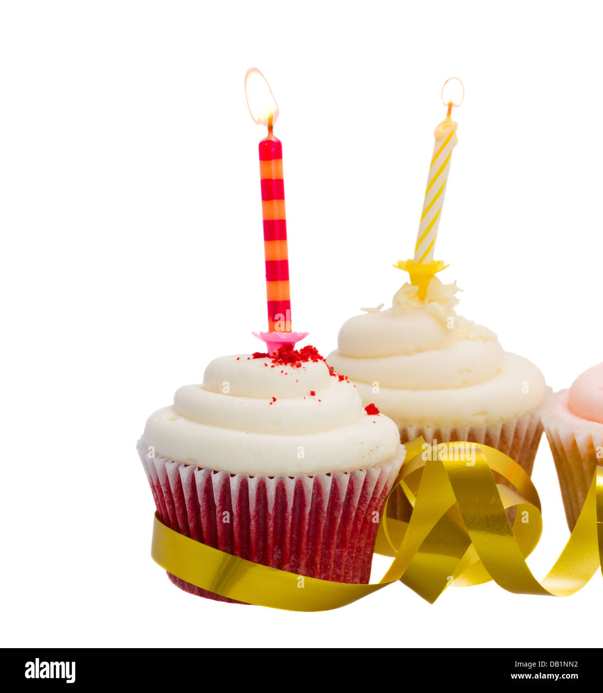 Sweet birthday cake decorated candles Cut Out Stock Images & Pictures ...