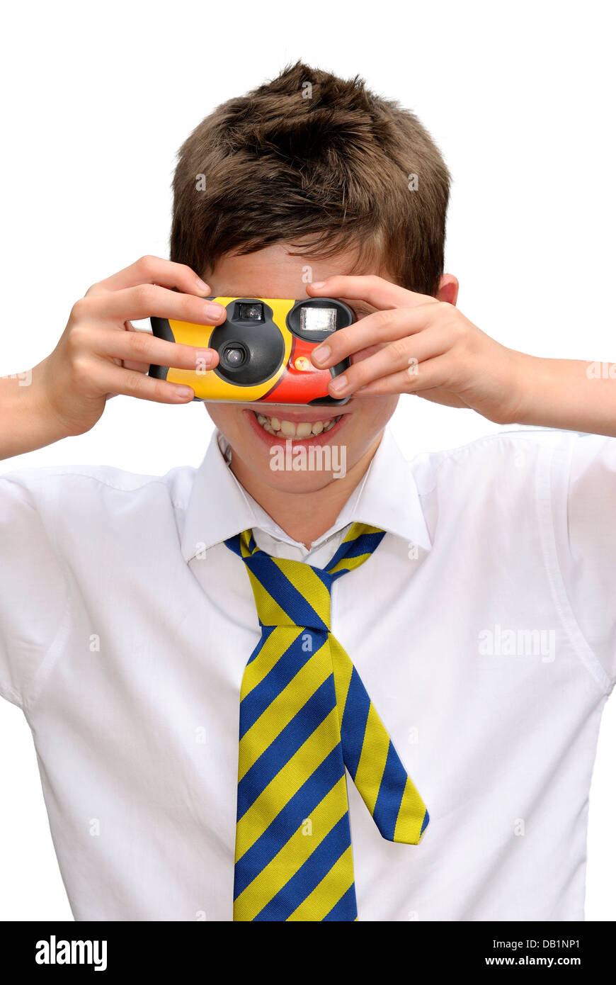 Young Boy Holding a Camera Stock Photo - Alamy