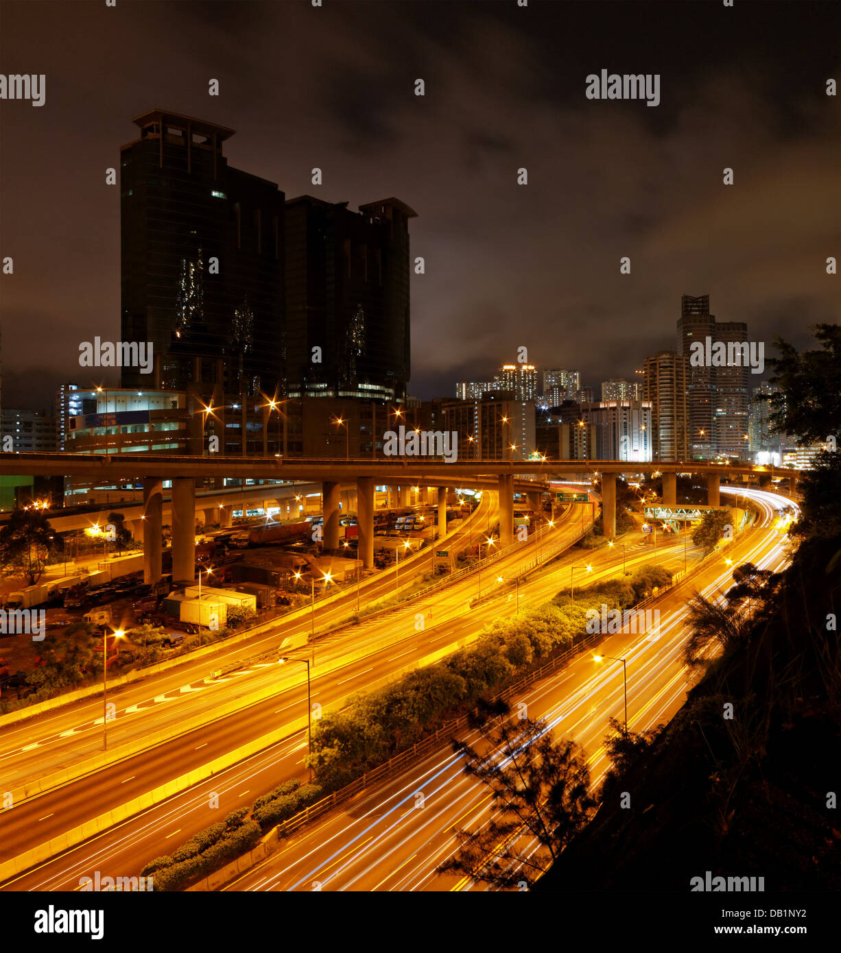 downtown city night Stock Photo - Alamy