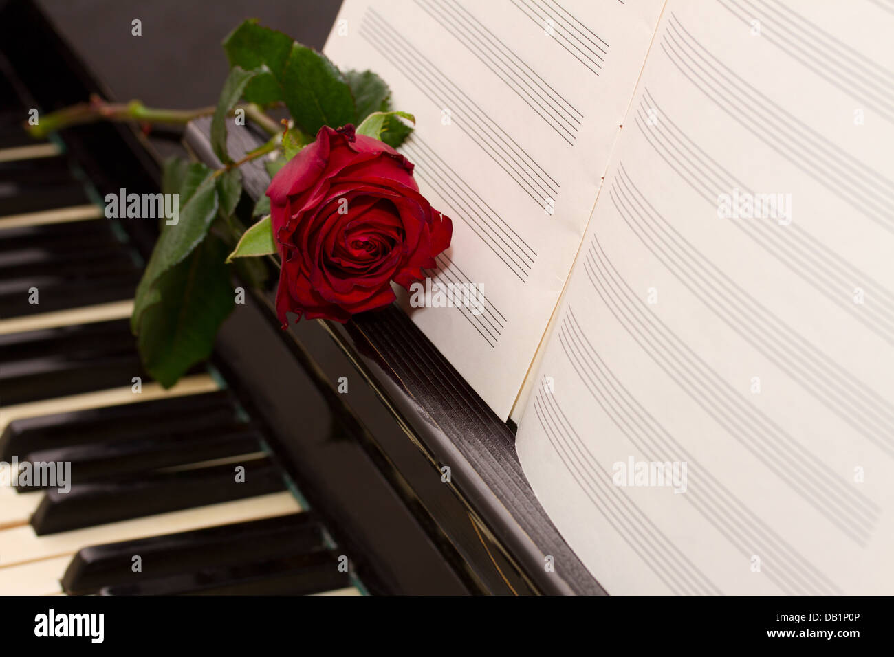 open notes paper on piano Stock Photo - Alamy