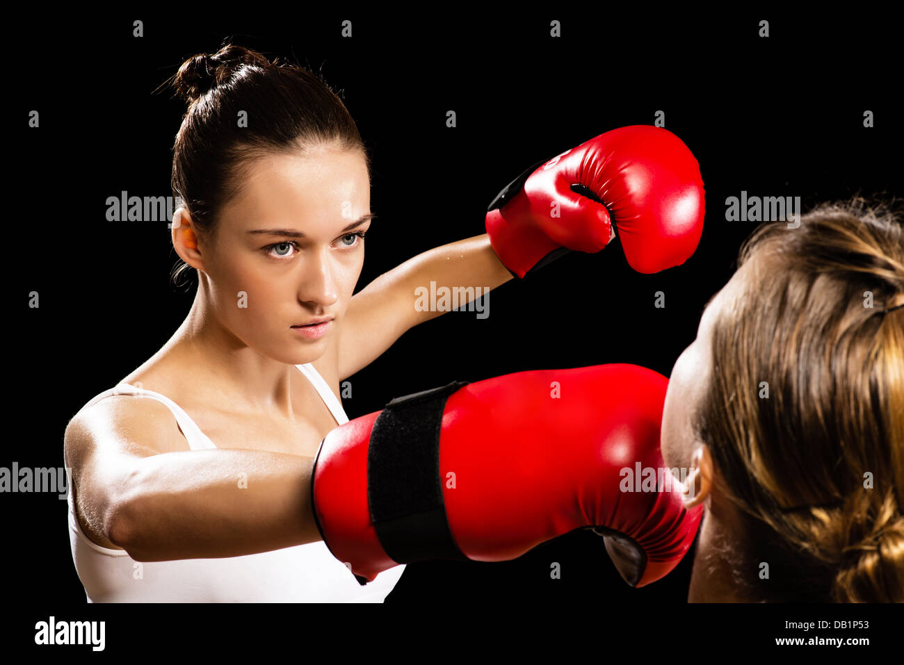 Angry woman boxing gloves hi-res stock photography and images - Alamy