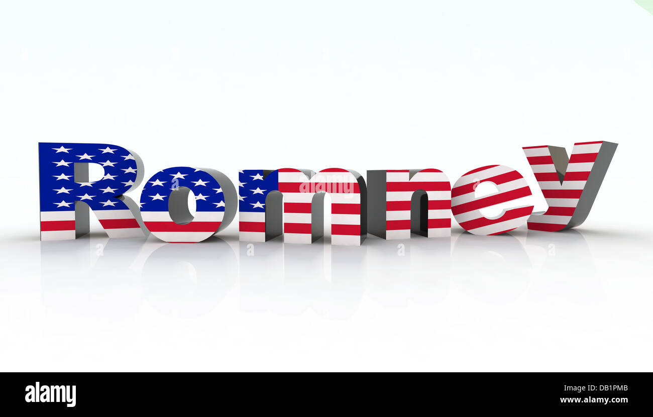 romney sign with american flag, 3d illustration Stock Photo - Alamy