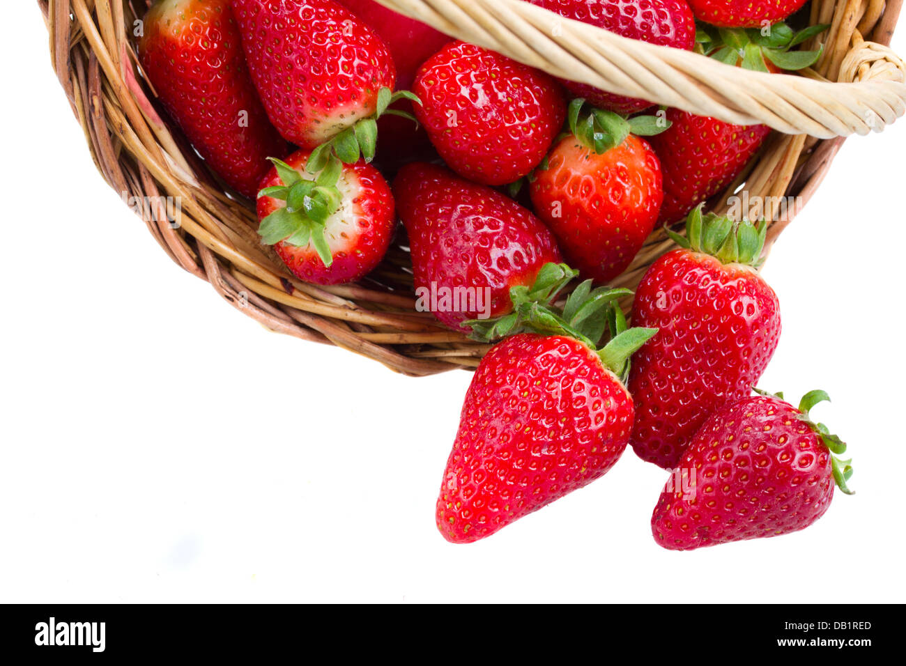 red strawberry in basket Stock Photo - Alamy