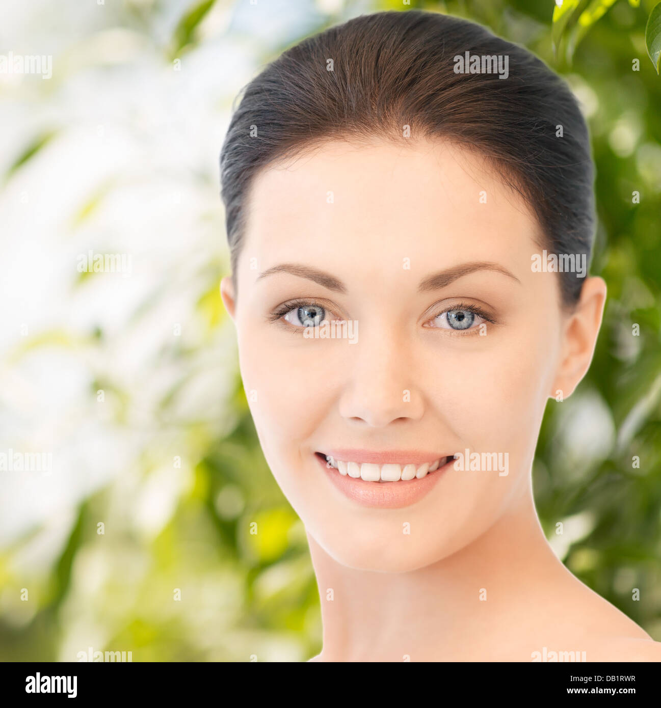 beautiful woman on nature Stock Photo - Alamy
