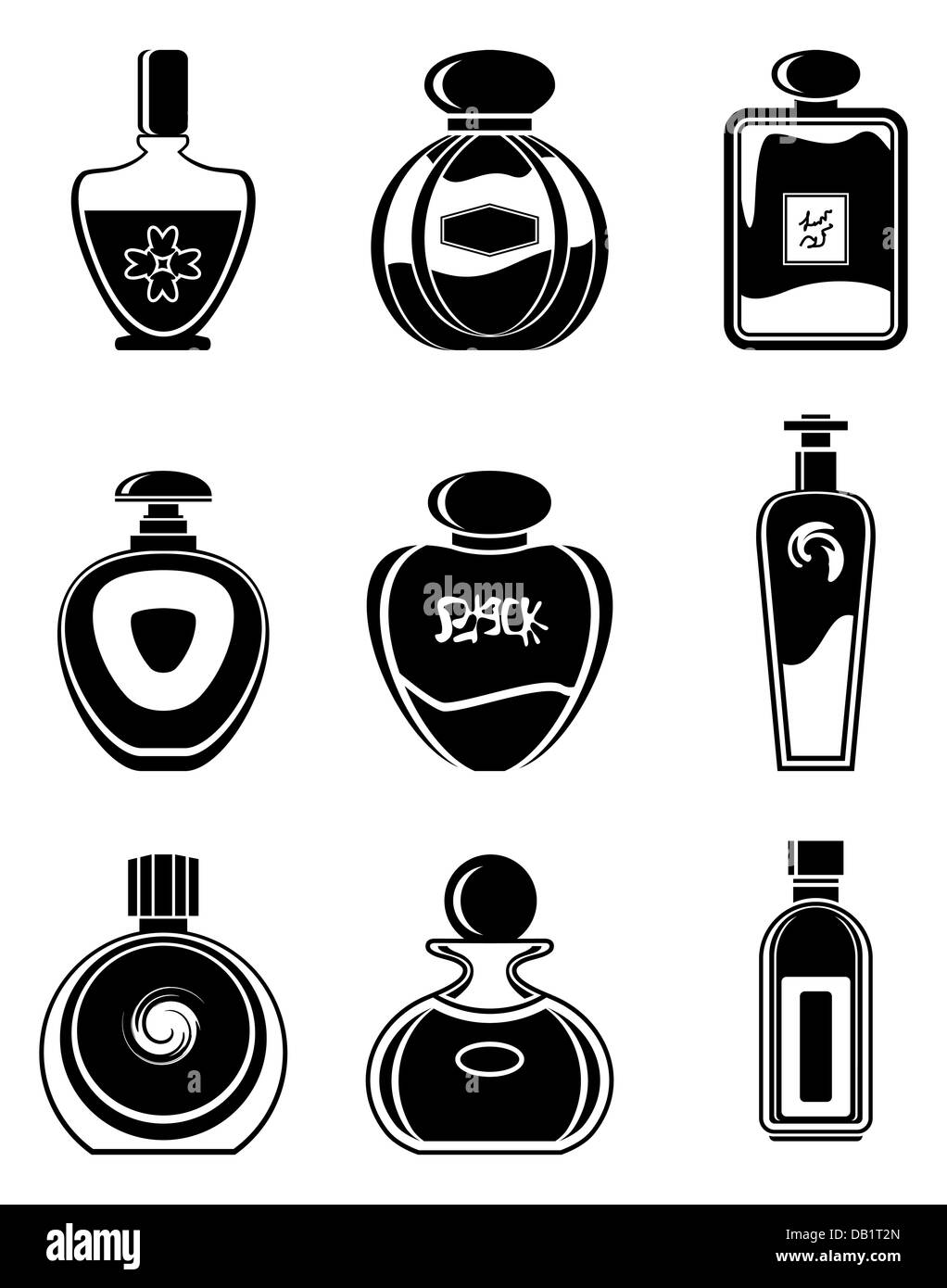 Glass perfume bottle black Black and White Stock Photos & Images - Alamy