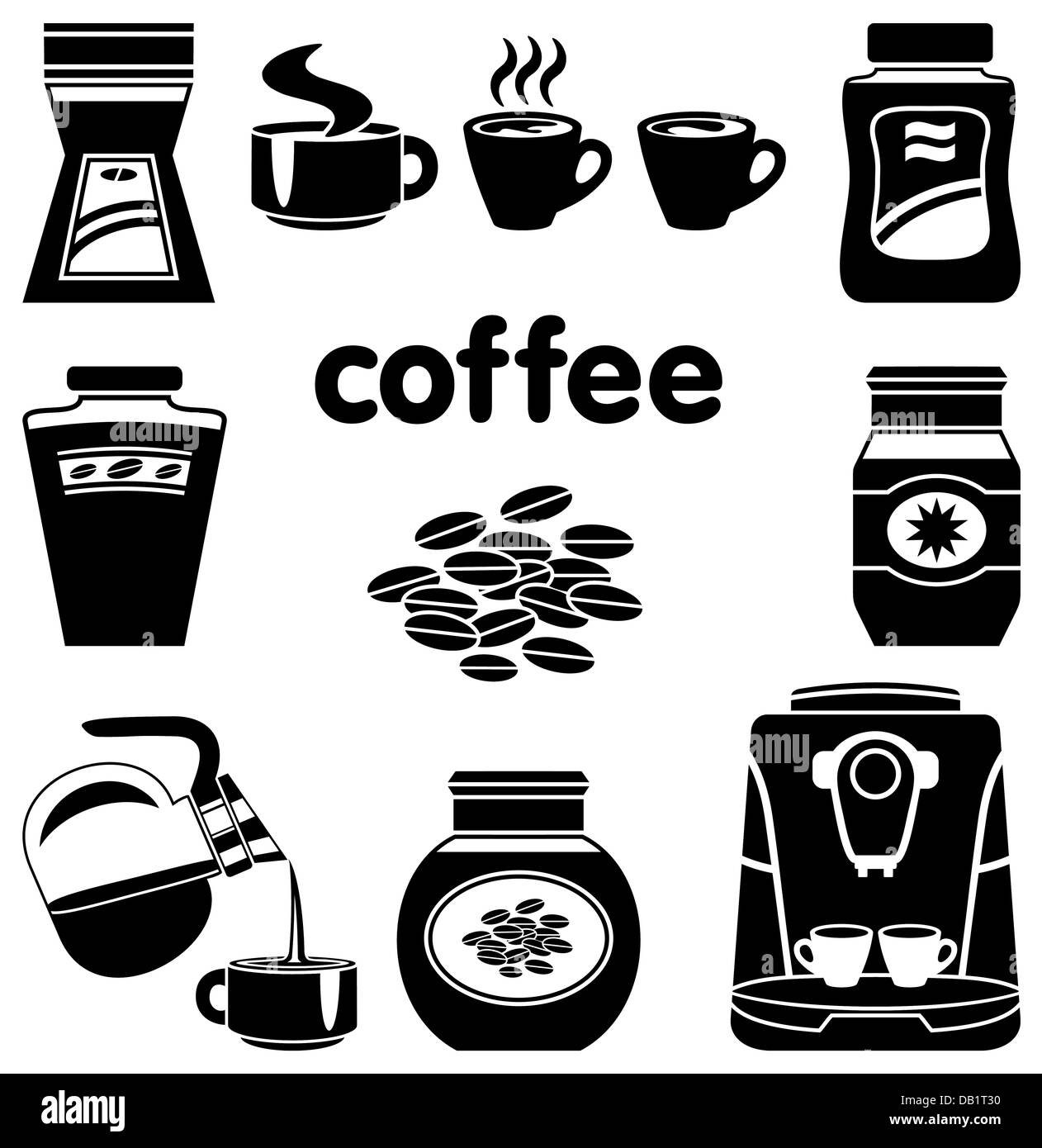 Coffee machine icon in Black and White Stock Photos & Images - Alamy