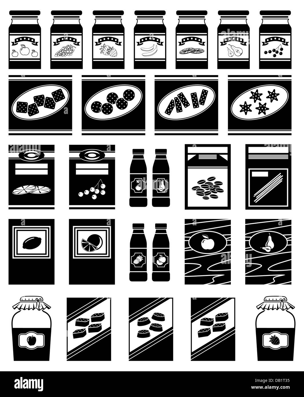 Set of icons of products Stock Photo - Alamy