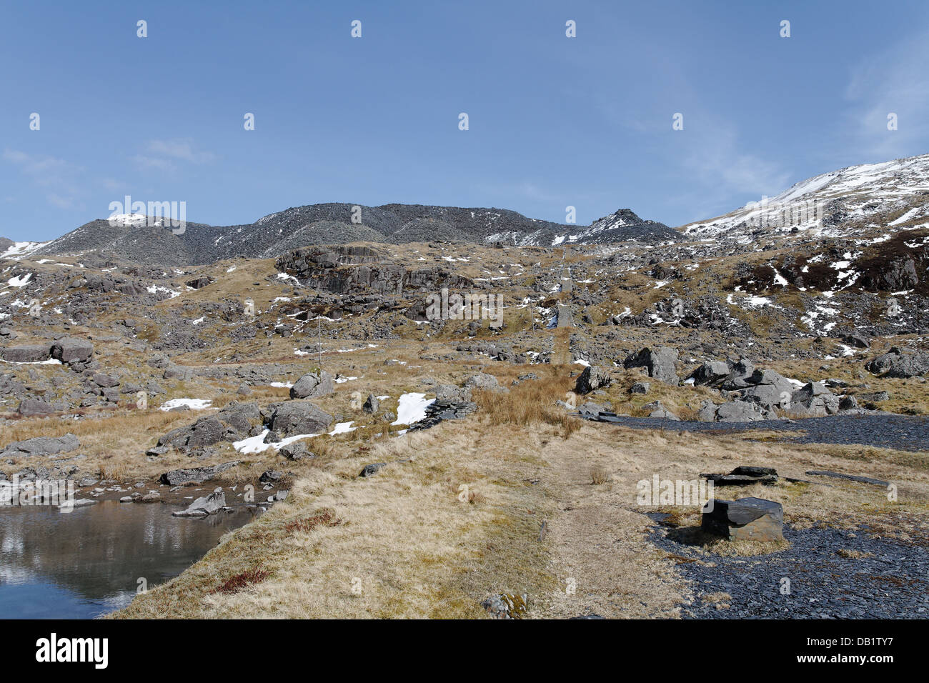 Graig-ddu Quarry on Manod Mawr, Blaenau Ffestiniog, Snowdonia Stock ...