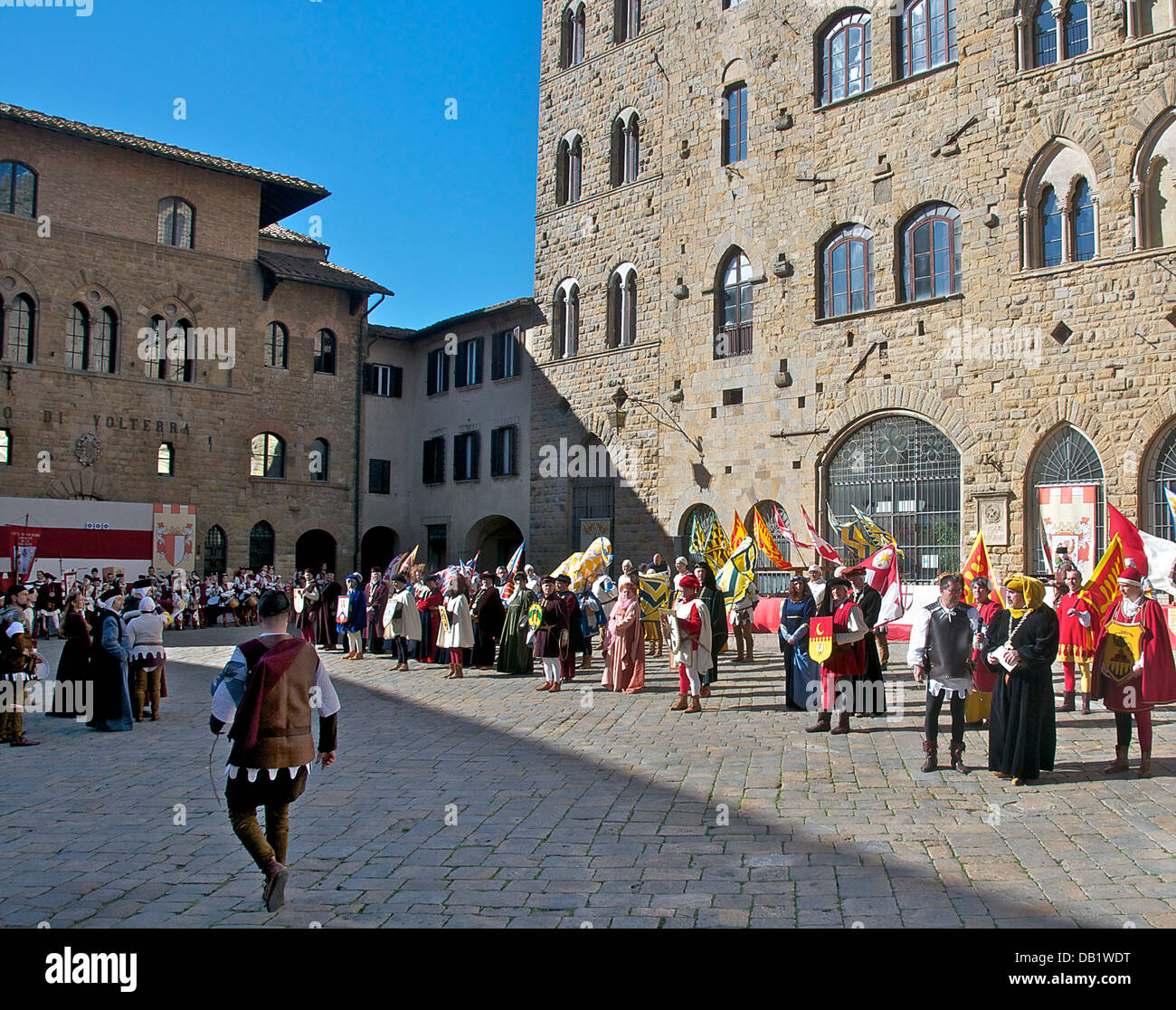 Medieval pageant Piazza dei Priori Volterra Tuscany Italy Stock Photo ...