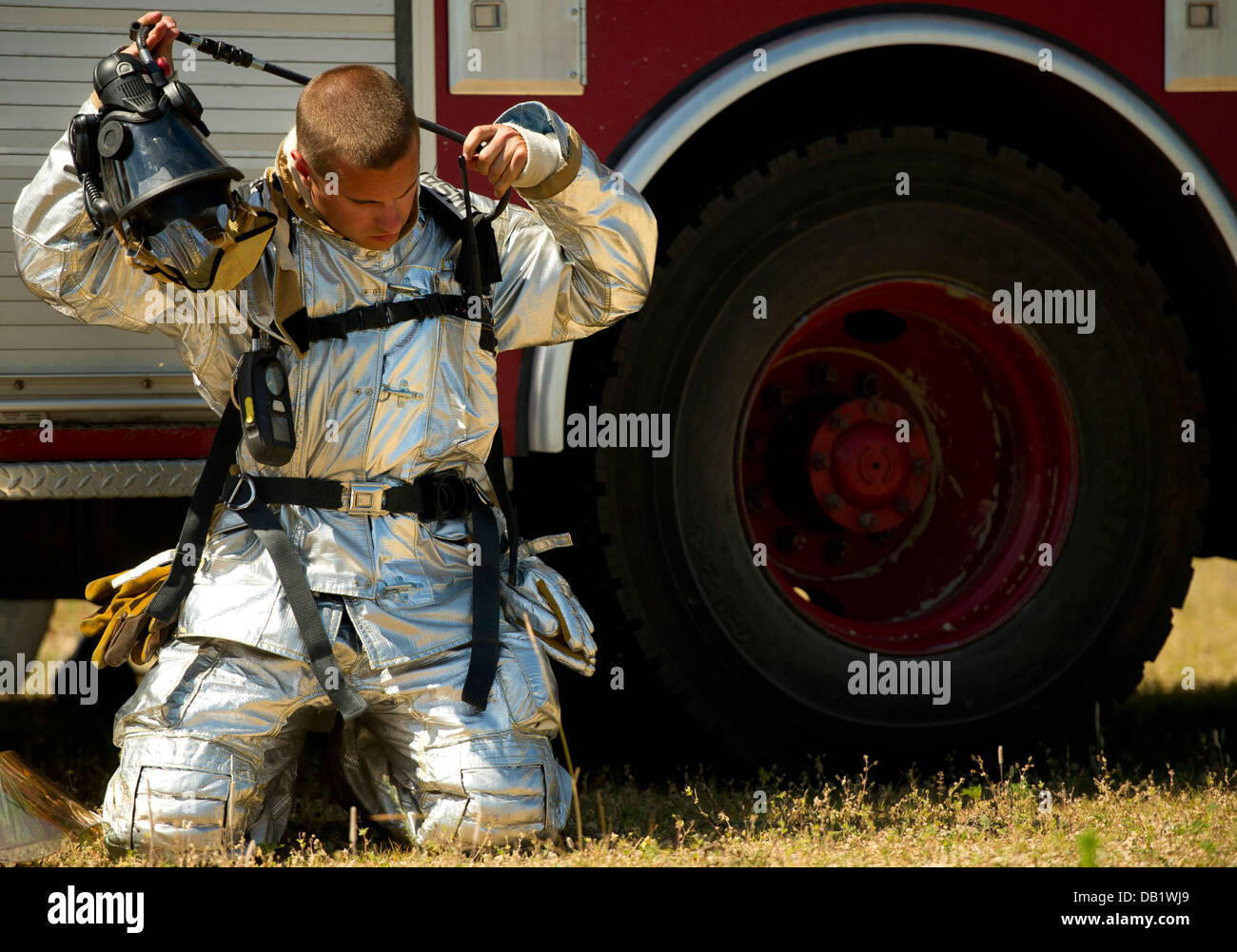U.S. Air Force Senior Airman Zach Miller, Firefighter assigned to the ...