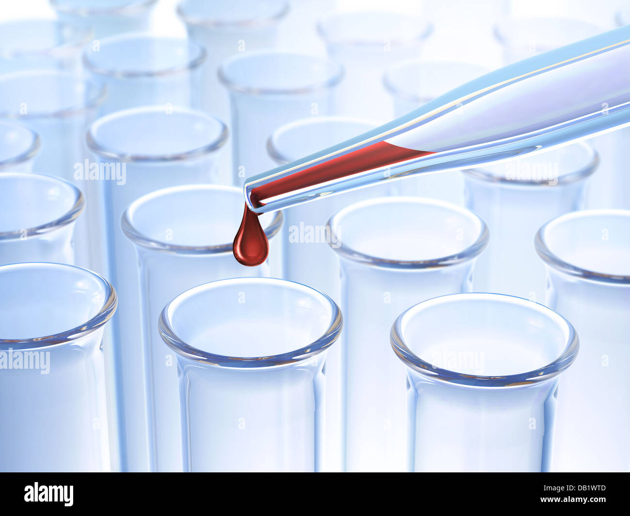 Filling a test tube with red liquid Stock Photo - Alamy