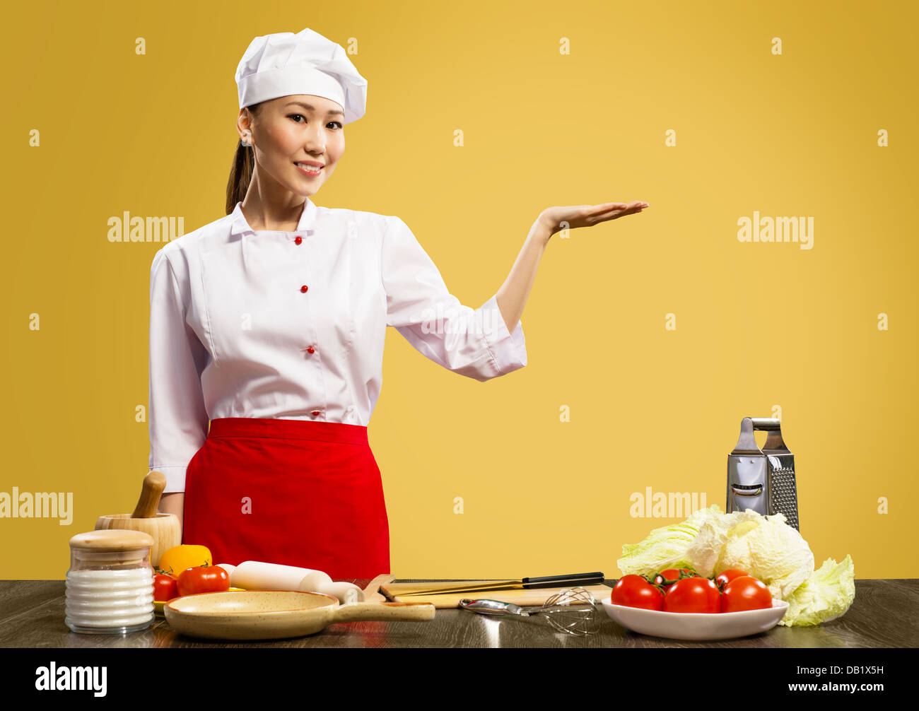 Asian female chef Stock Photo - Alamy