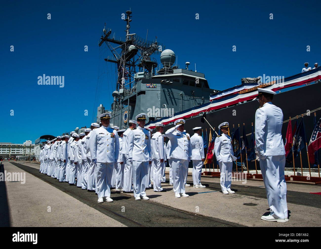 The crew formerly assigned to the guided-missile frigate USS Reuben ...