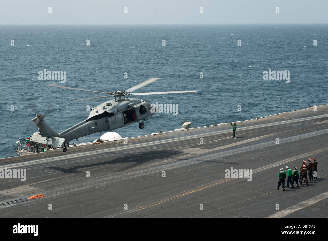 An MH-60S Sea Hawk helicopter assigned to the Indians of Helicopter Sea ...