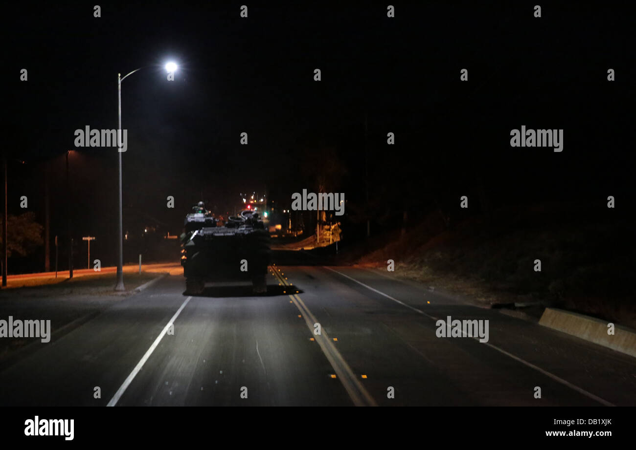 Drive an amphibious assault vehicle 7 down basilone road hi-res stock ...