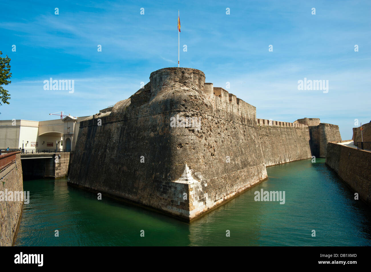 Defensive city Wall and moat in the isthmus of Spanish enclave of Ceuta ...